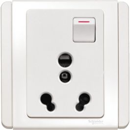 ProFlairs 16A, 3-Pin Universal Switched Socket Outlet with Shutter ...