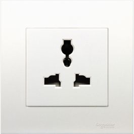 ProFlairs 13A, 3-Pin Universal Socket Outlet, White